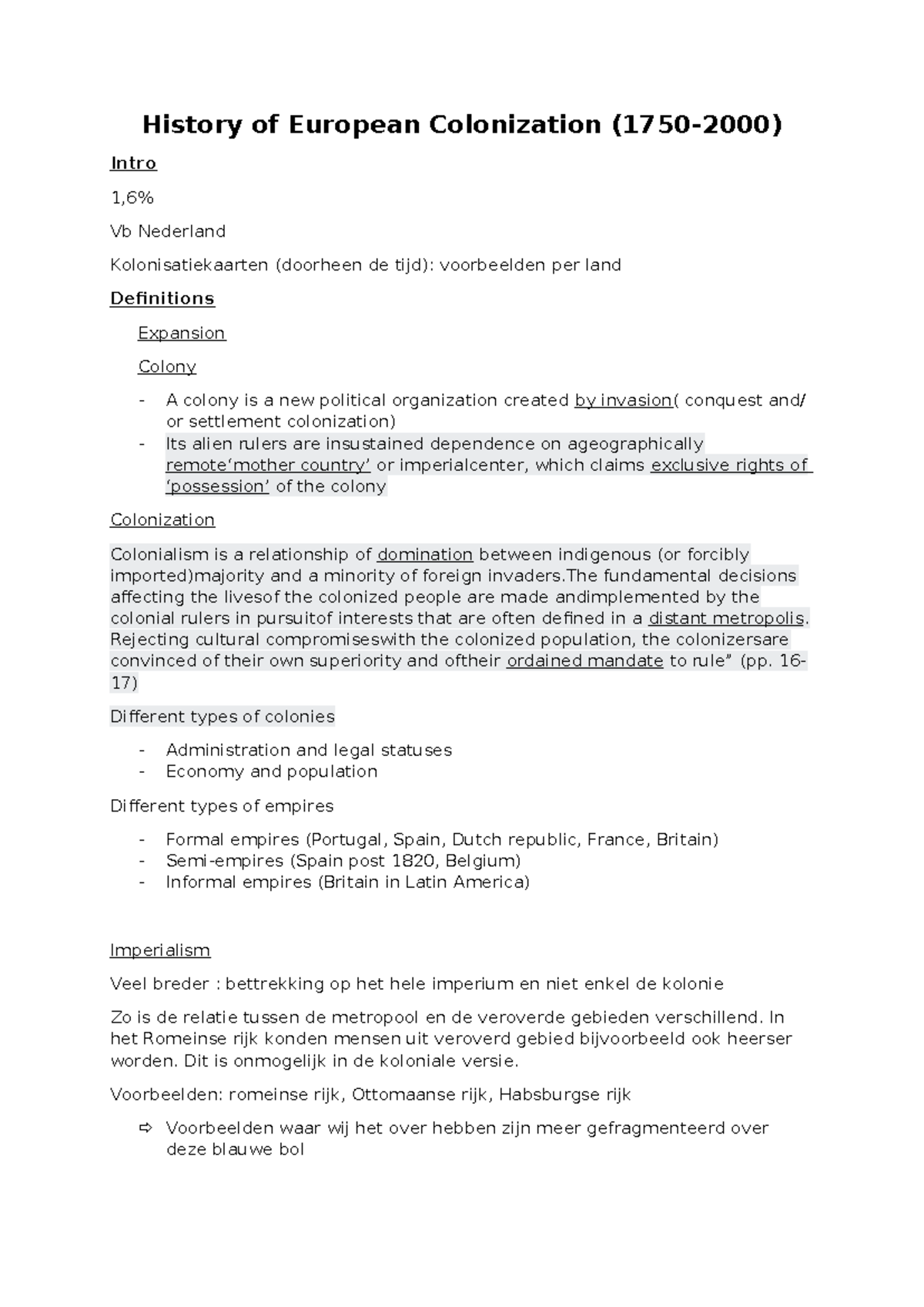 History of European Colonization - Rejecting cultural compromiseswith ...