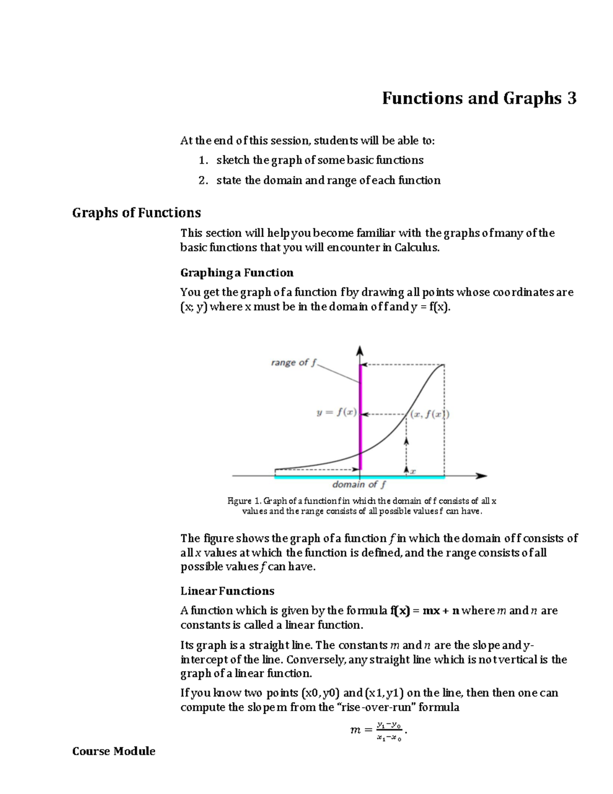 Week003 Course Module Course Module Functions And Graphs 3 At The End