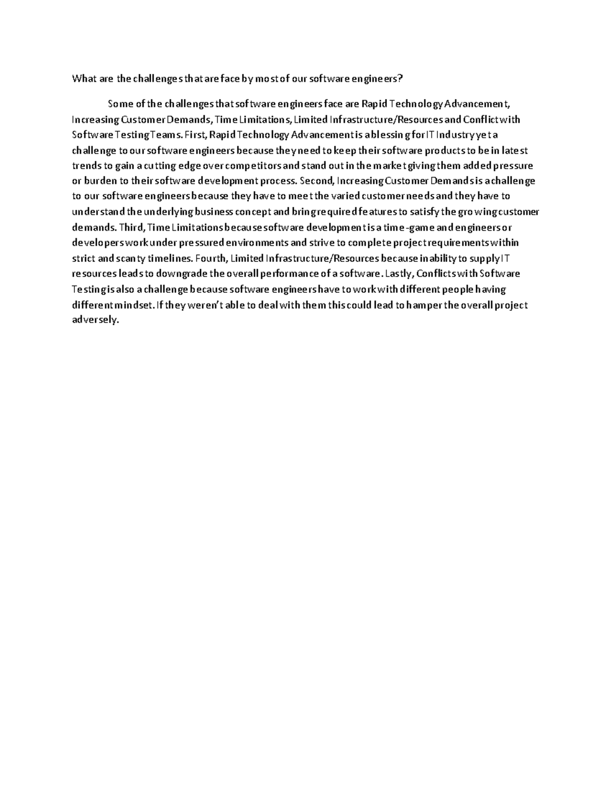 Challenges that faces most of our software engineers - What are the ...