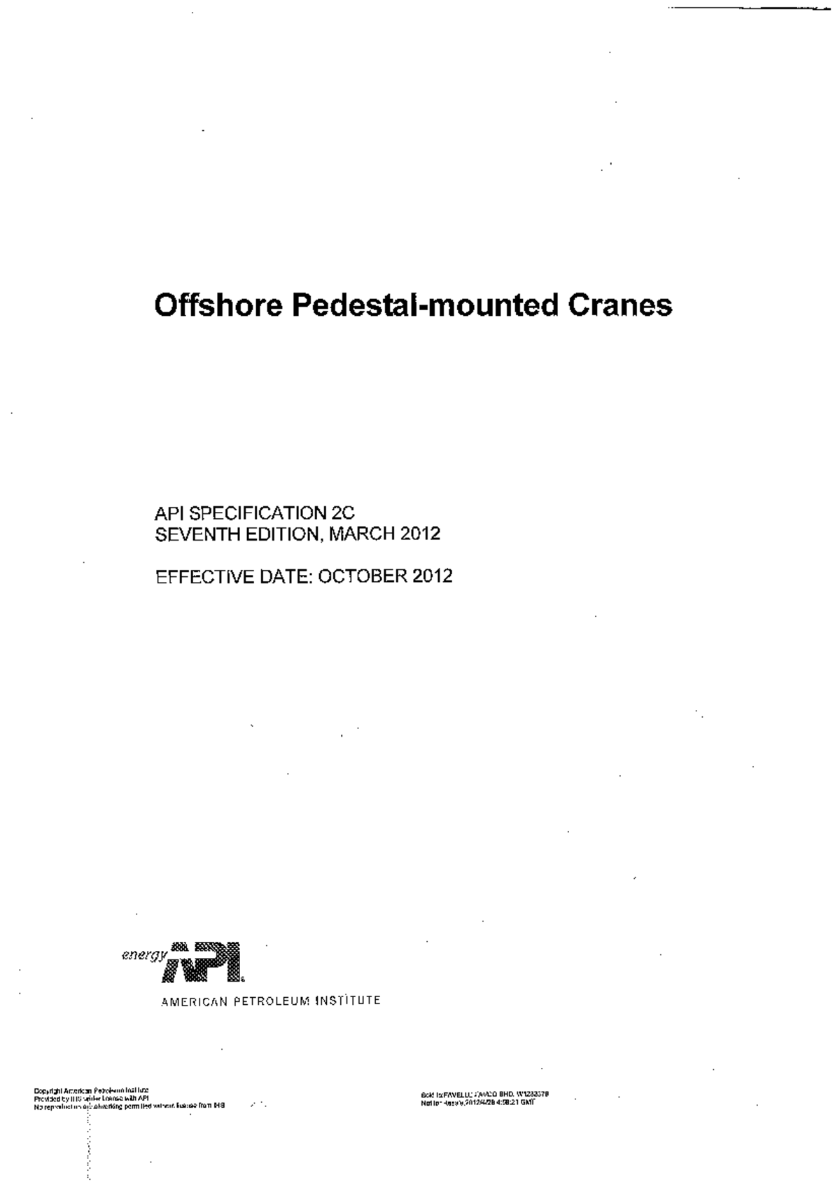 API-2C-2012 - Offshore Pedestal Mounted Cranes - MECH4320 - UNSW Sydney ...