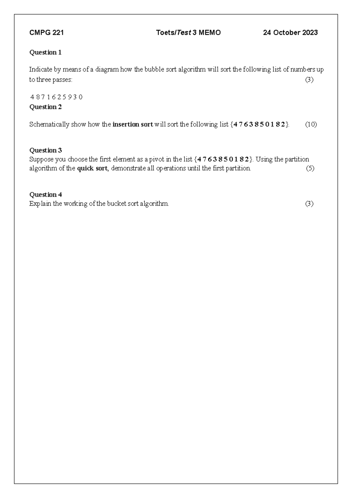 CMPG221 Toets 3 - Test3 Question Paper - CMPG 221 Toets/Test 3 MEMO 24 ...