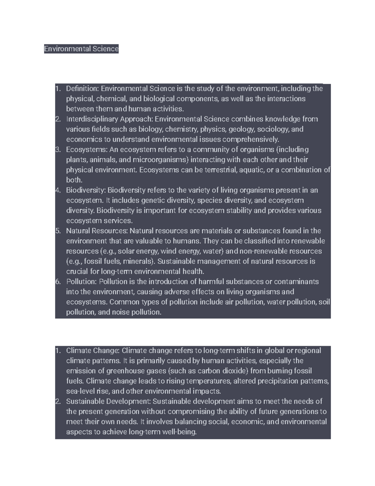 Untitled Document 32 Environmental Science Definition