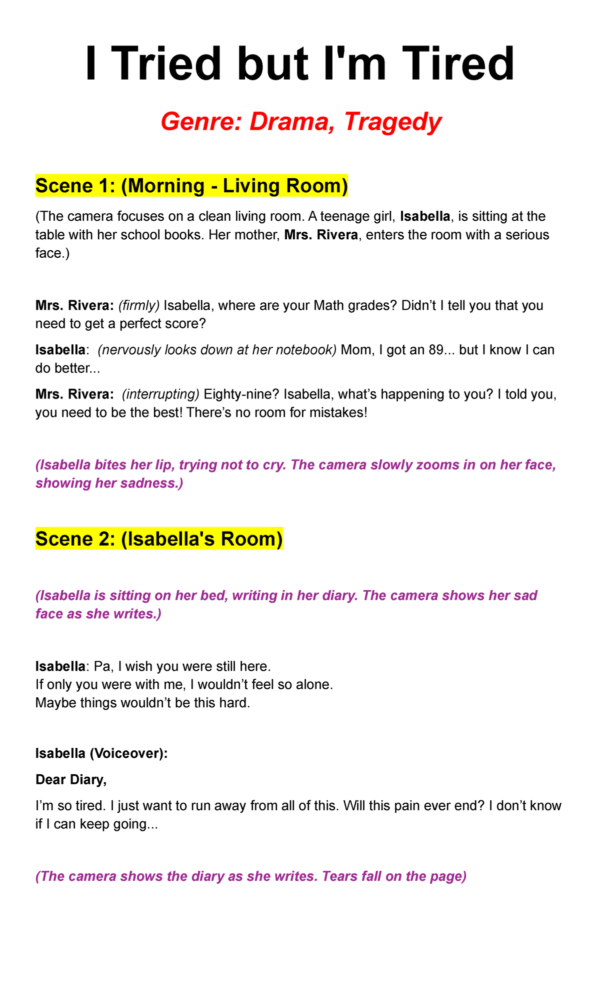 Script-Group-4 - Gives information - I Tried but I'm Tired Genre: Drama ...