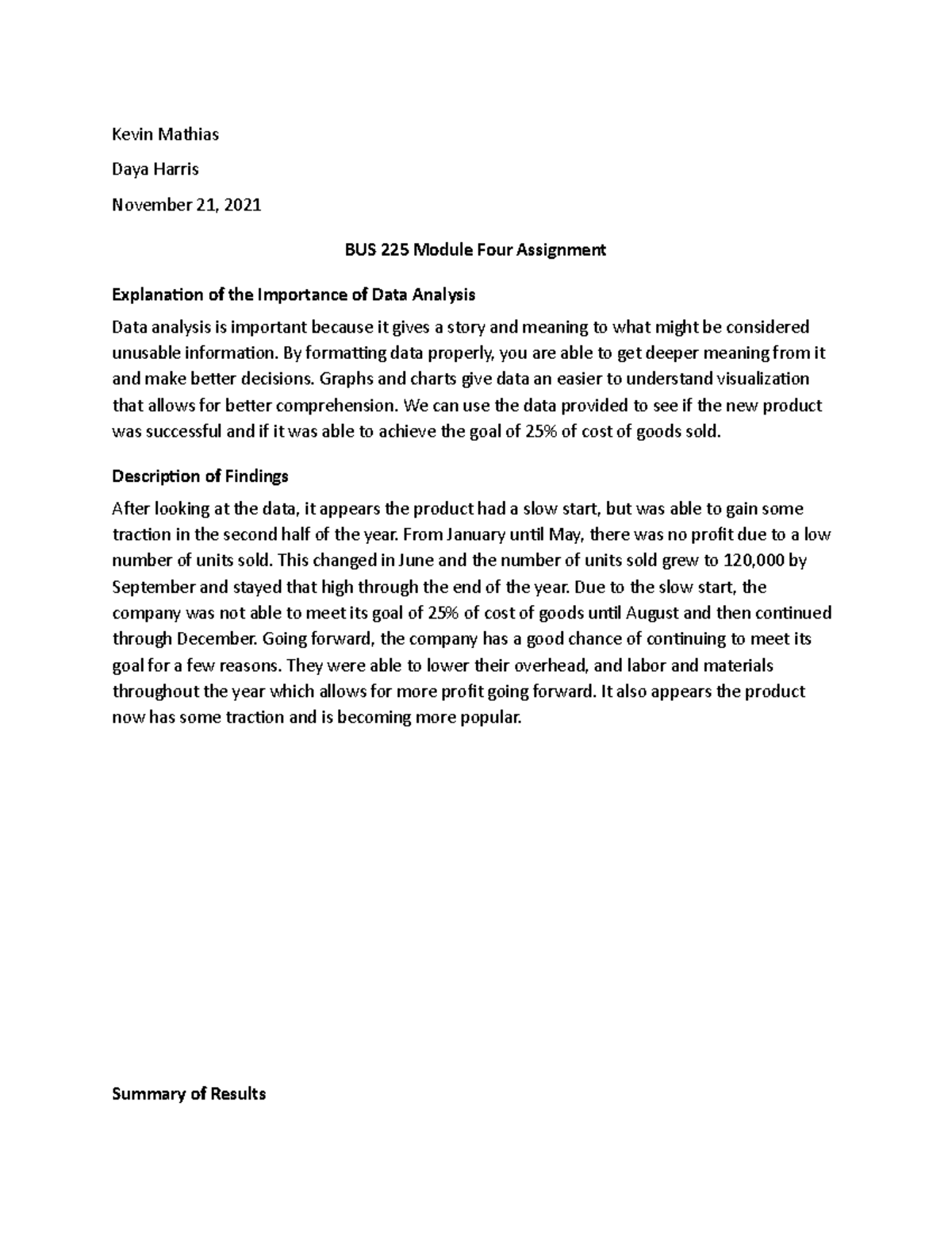 Module Four Assignment - Kevin Mathias Daya Harris November 21, 2021 ...