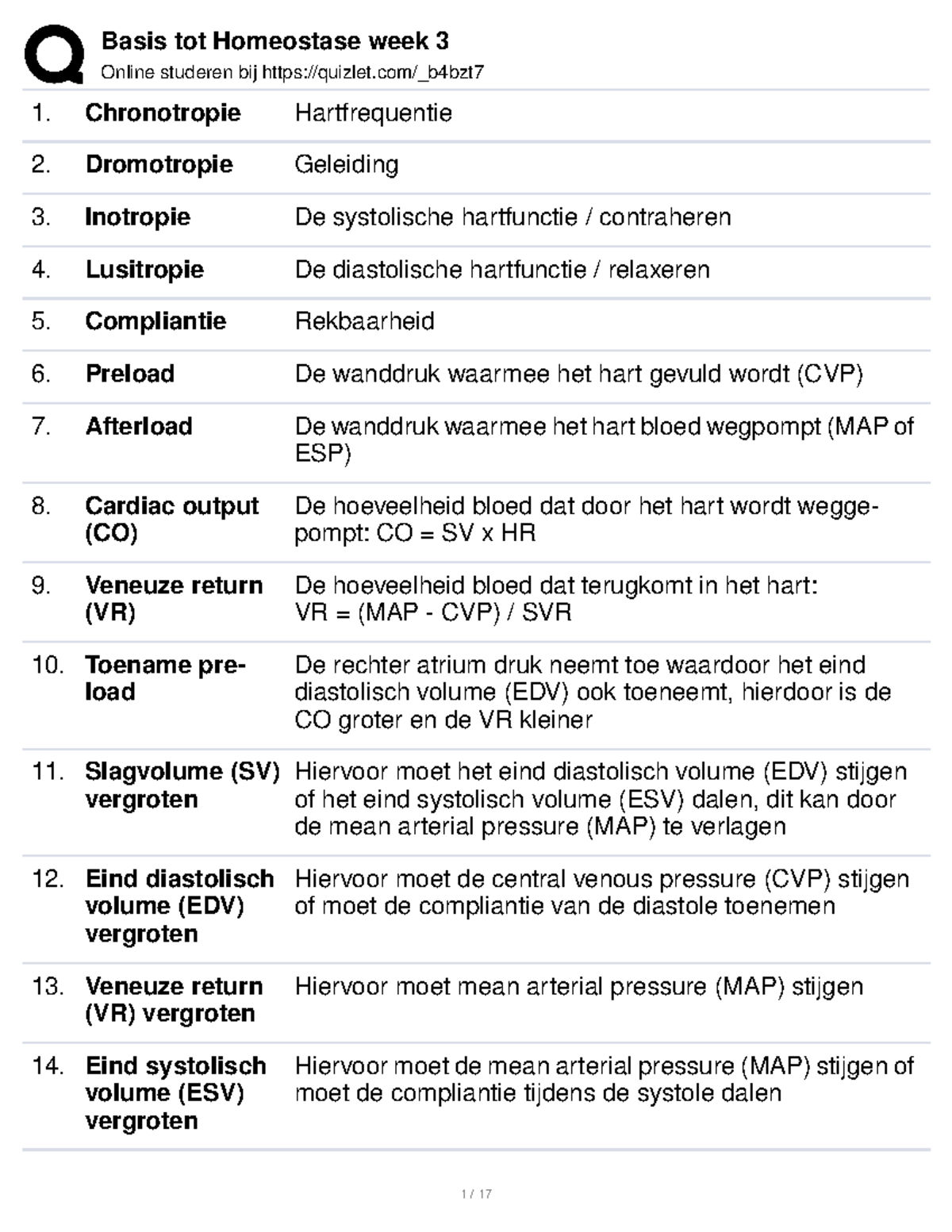 Basis tot Homeostase week 3 - Online studeren bij quizlet/_b4bzt ...