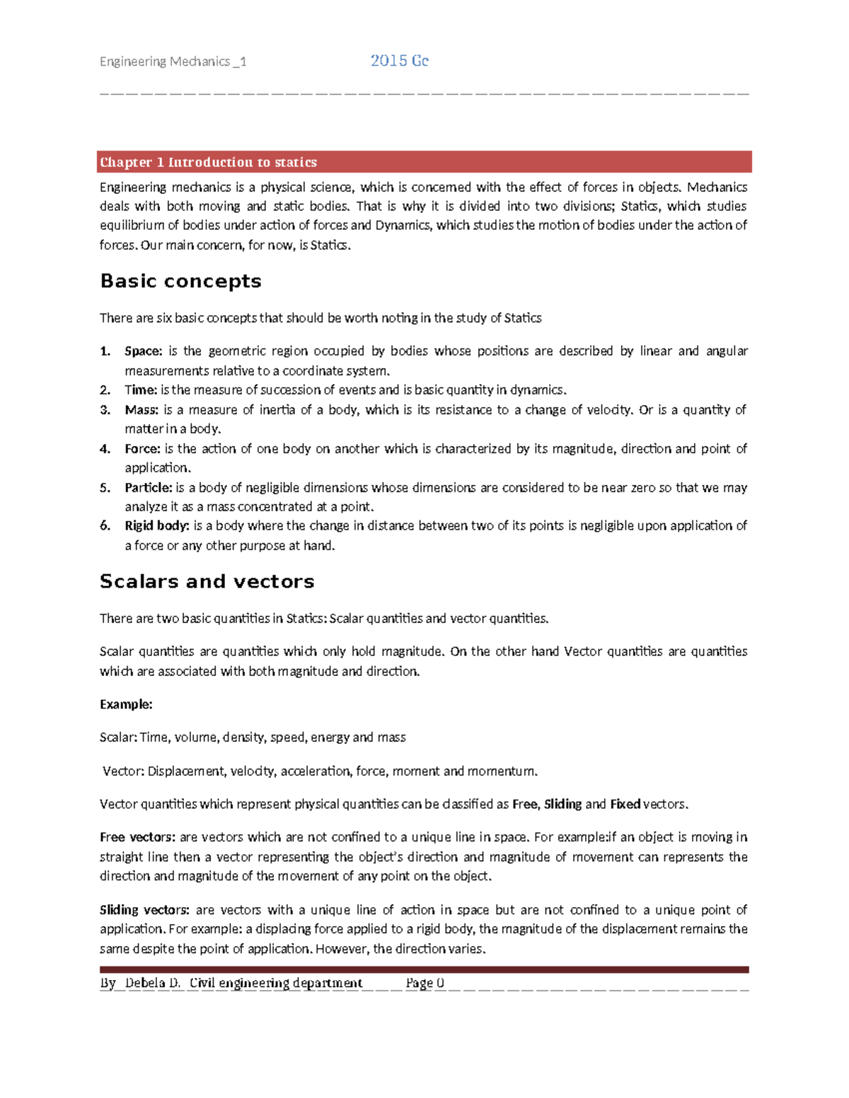 Chapter 1 - Nothing - Chapter 1 Introduction to statics Engineering ...