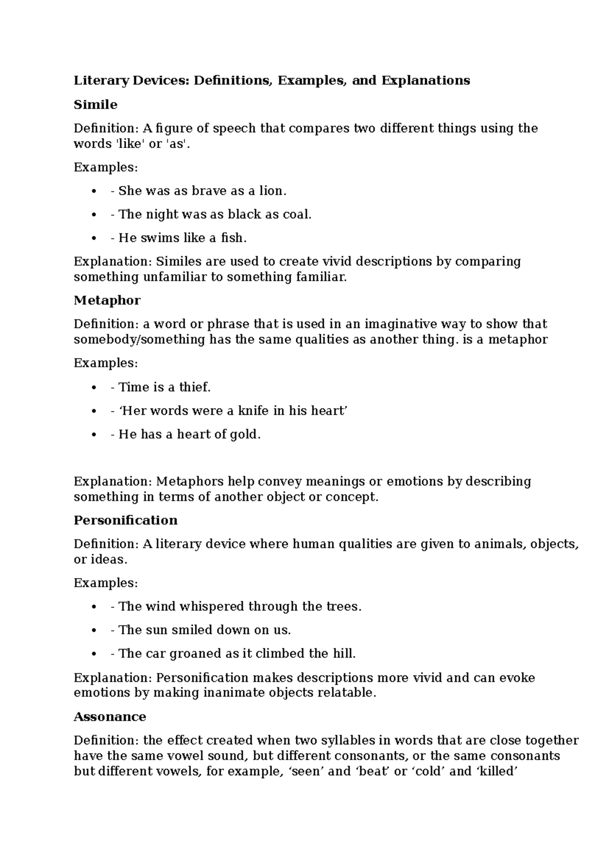 Literary Devices - For English figurative language - Literary Devices ...