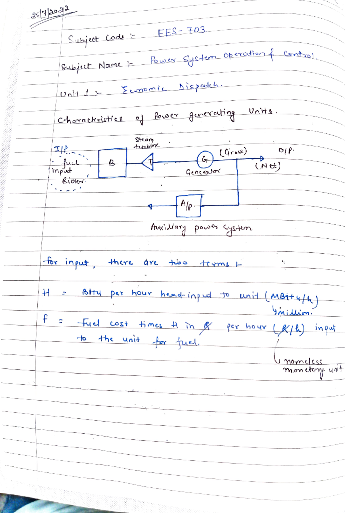 Power System Operation 1 - EES- 03 Sabject Cod Poutr S4stum p ...