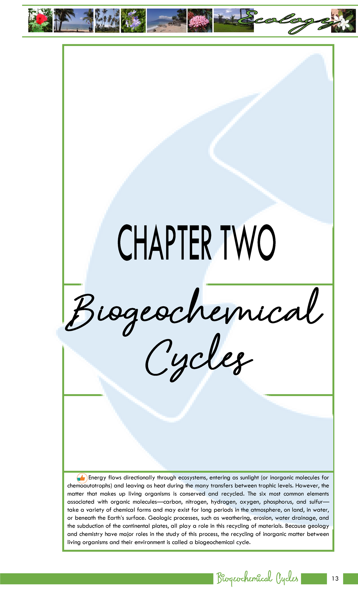 Chapter 2 - Basic ecological concepts - Energy flows directionally ...