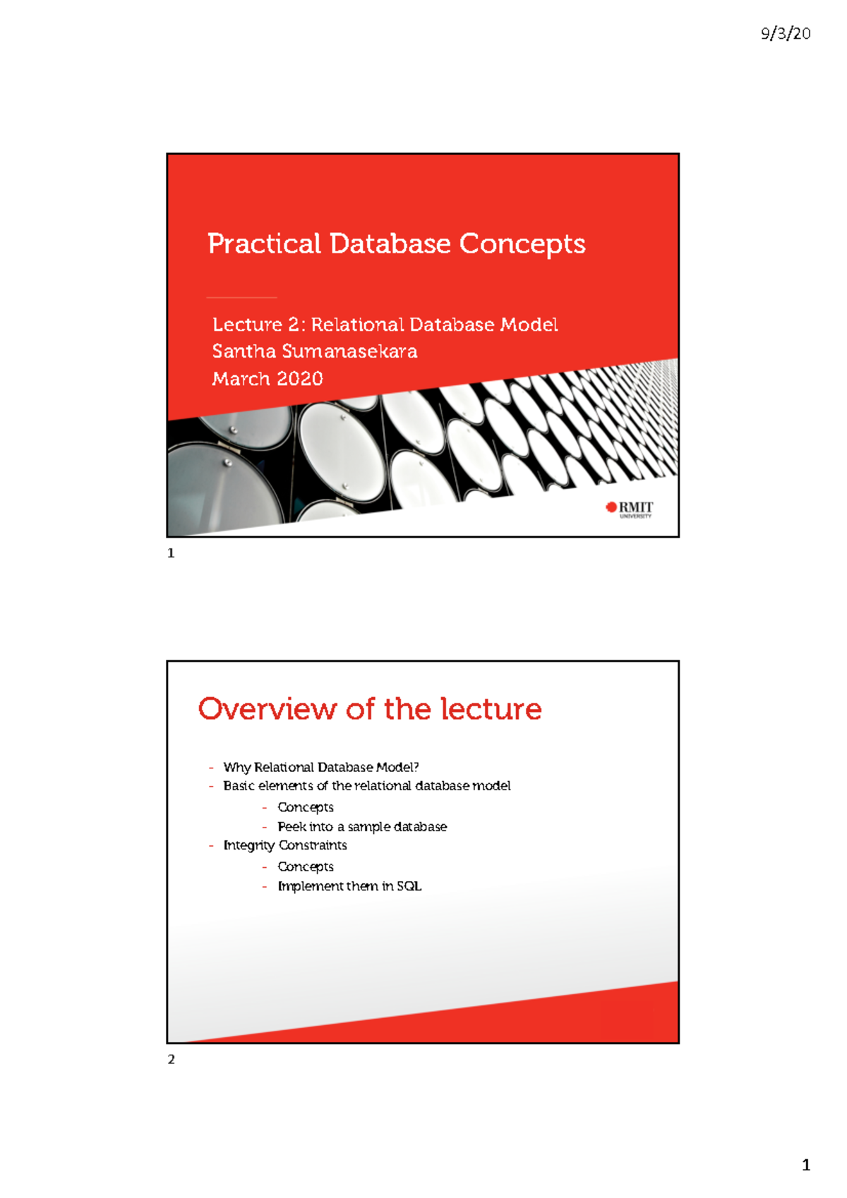2020 Lecture 2 Relational Database Model Warning Tt Undefined