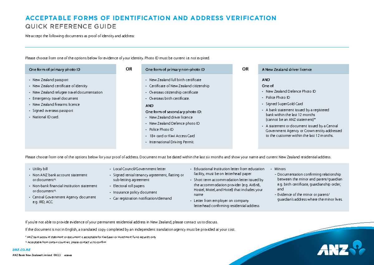 Id address verification guide - Please choose from one of the options ...
