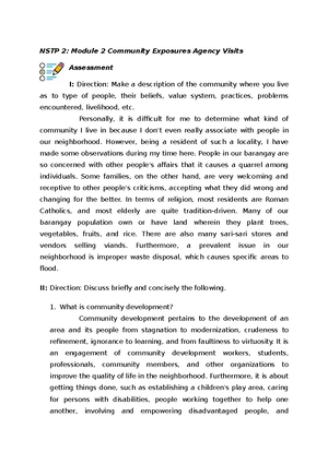 NSTP Module 3- Community Service - NSTP 2: Module 3 Community Service ...