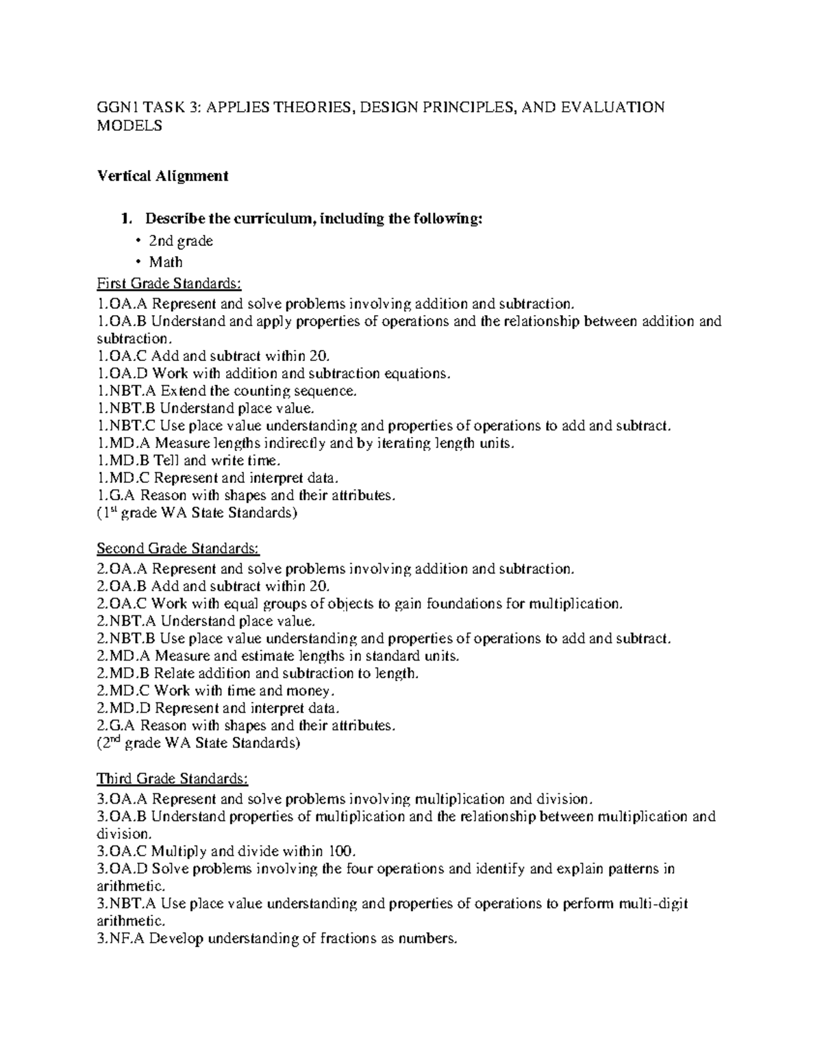 Sarah Parker GGN1 Task 3 - GGN1 TASK 3: APPLIES THEORIES, DESIGN ...