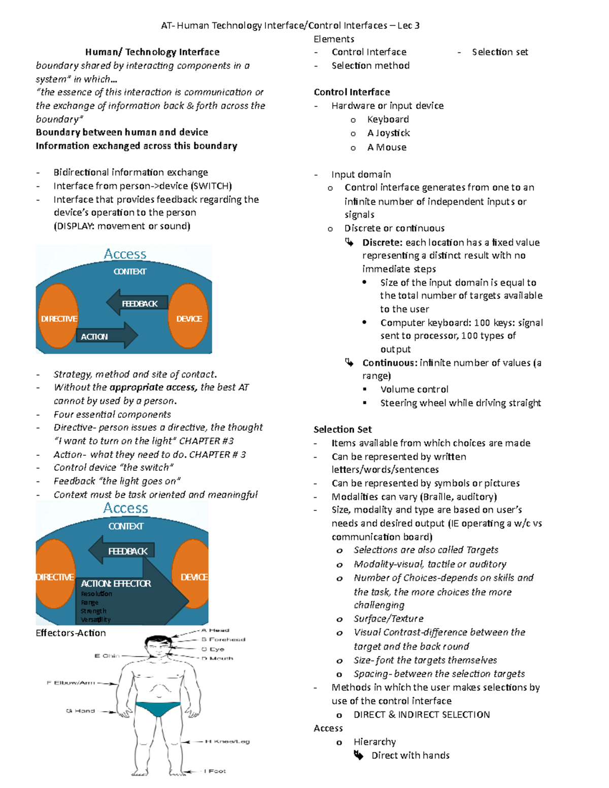 AT - Lec 3 - Lecture notes - AT- Human Technology Interface/Control ...