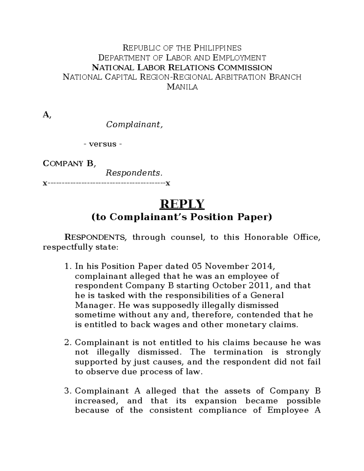 Reply-Paper 6-8-2024 - REPUBLIC OF THE PHILIPPINES DEPARTMENT OF LABOR ...