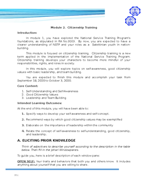 National Service Training Program Module 3 - Module 3- Drug Education ...
