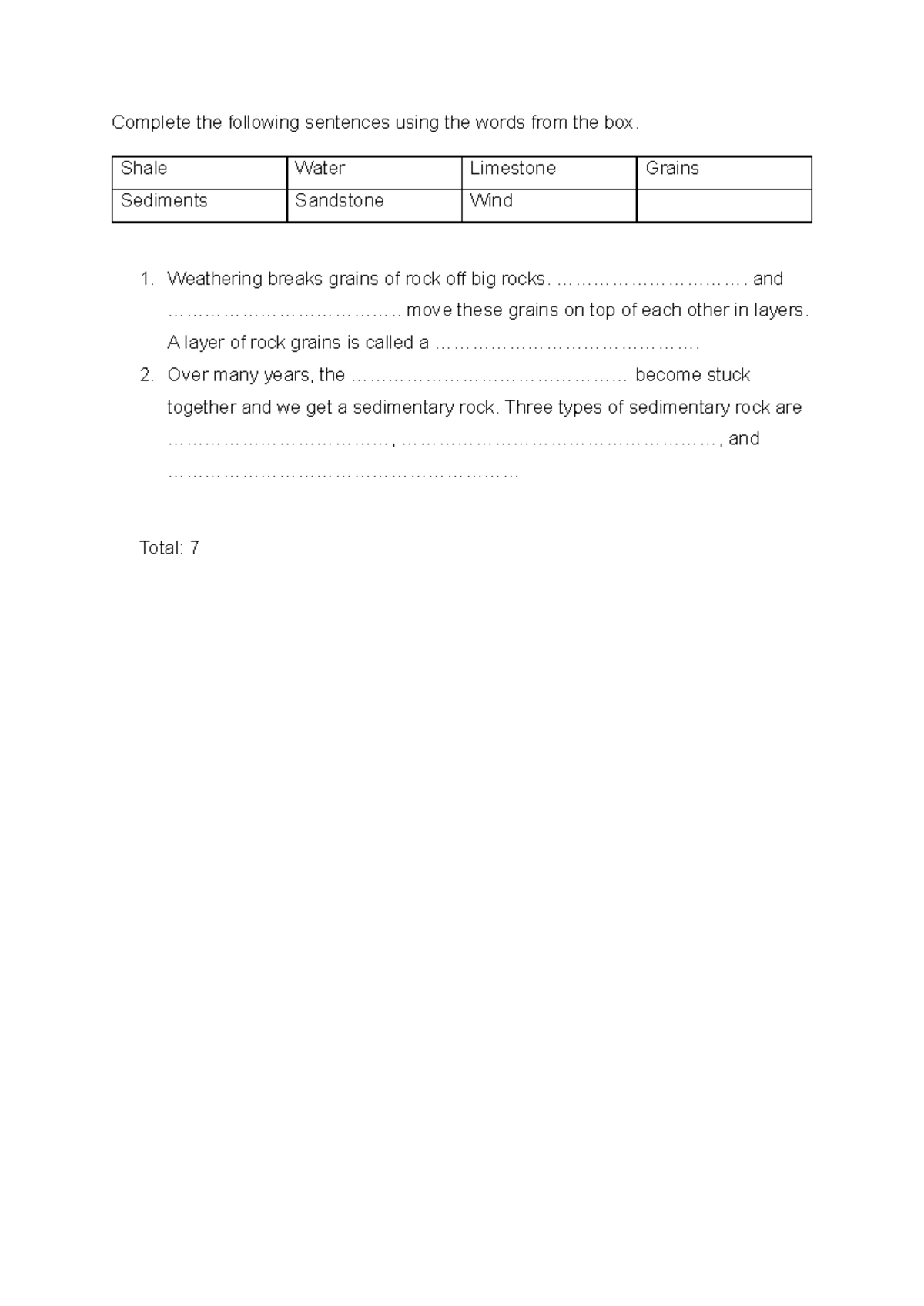 Grade 5 classactivity - CLASS ACTIVITY FOR PRACTICALS - Complete the ...