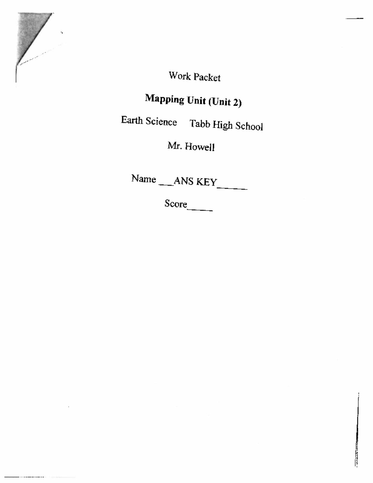 Work Packet Unit 2, Mapping KEY - Studocu