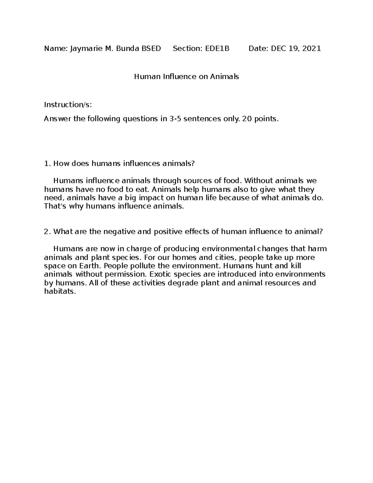 Learning Task 4 STS11 - Name: Jaymarie M. Bunda BSED Section: EDE1B ...