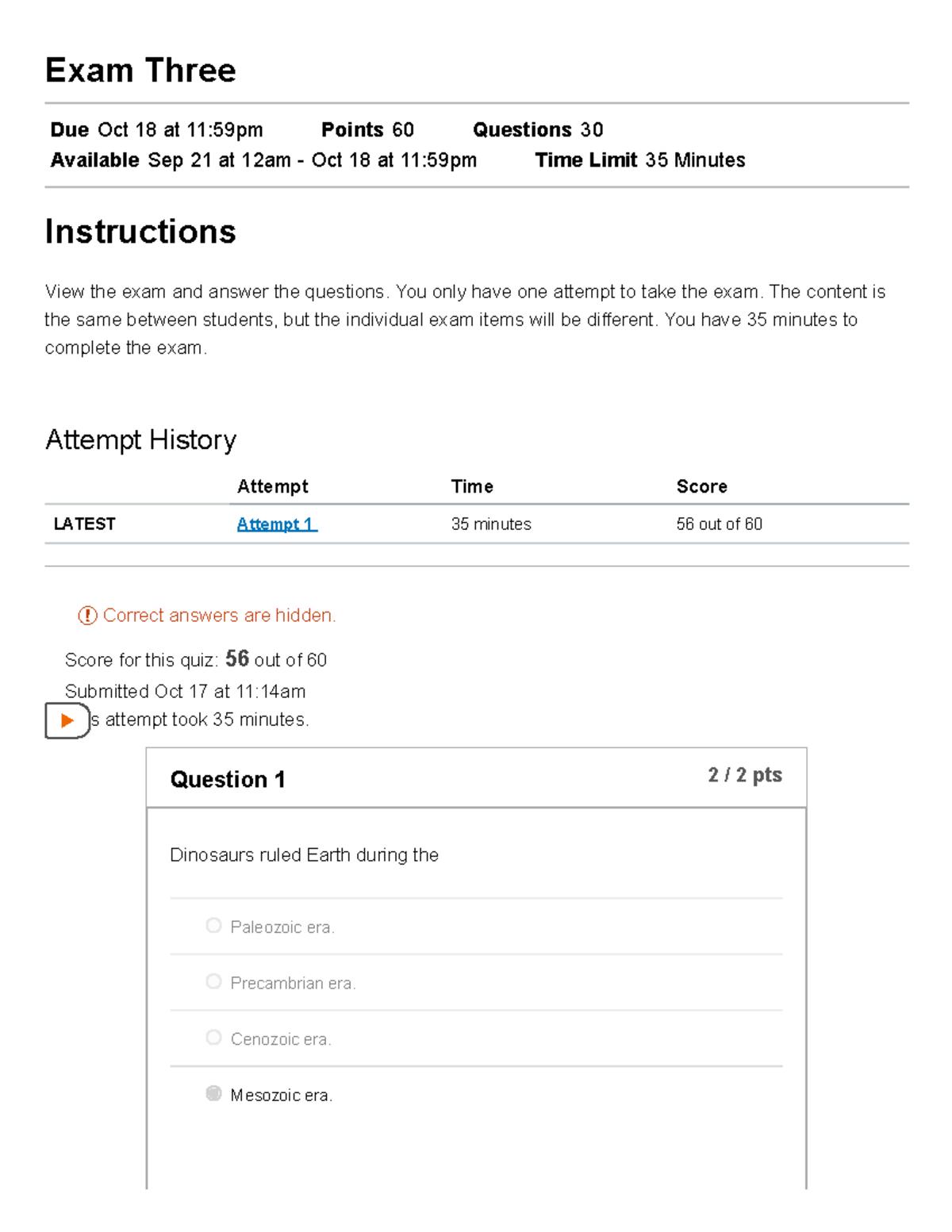 Exam Three GEOL105-24232 (ONL) General Geology - Exam Three Due Oct 18 ...