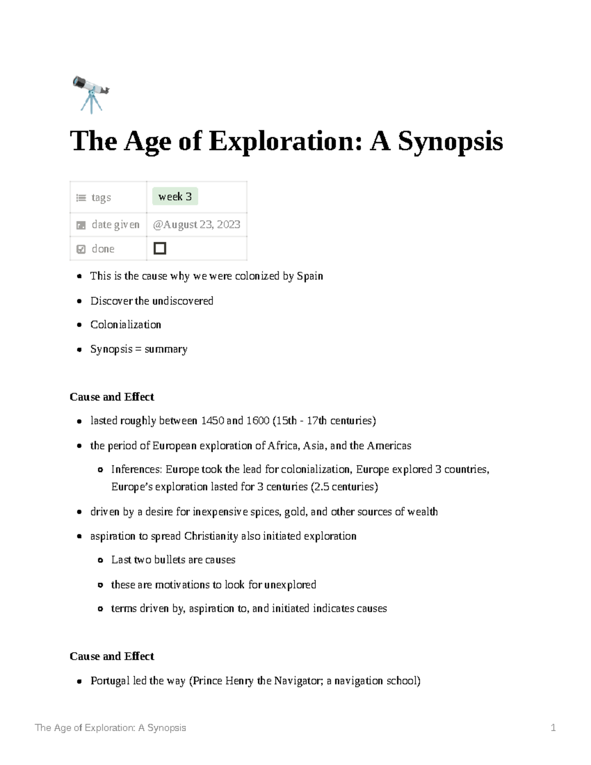 The Age of Exploration A Synopsis - 🔭 The Age of Exploration: A ...