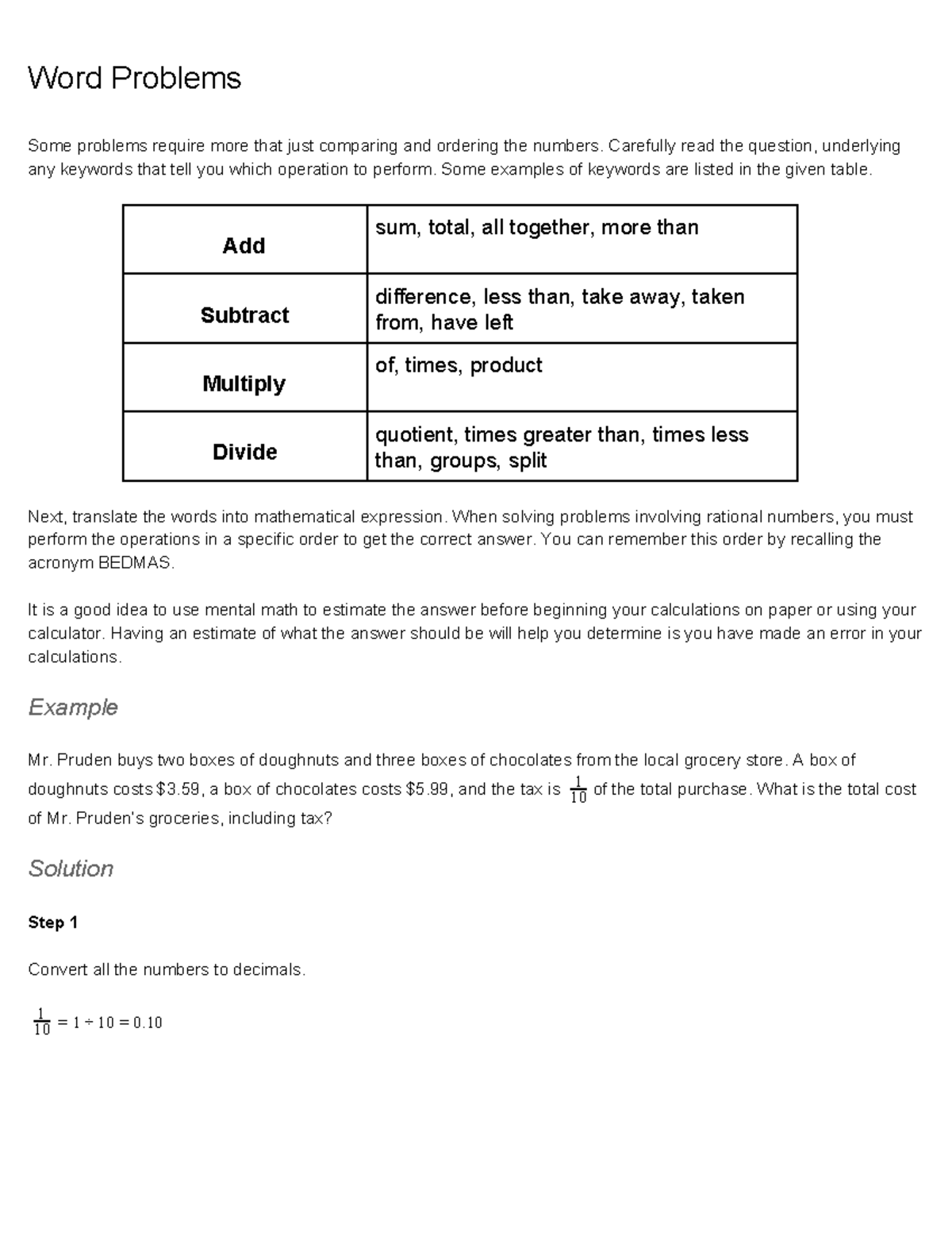 Word Problemswith Rational Numbers 1 review notes - Word Problems Some ...