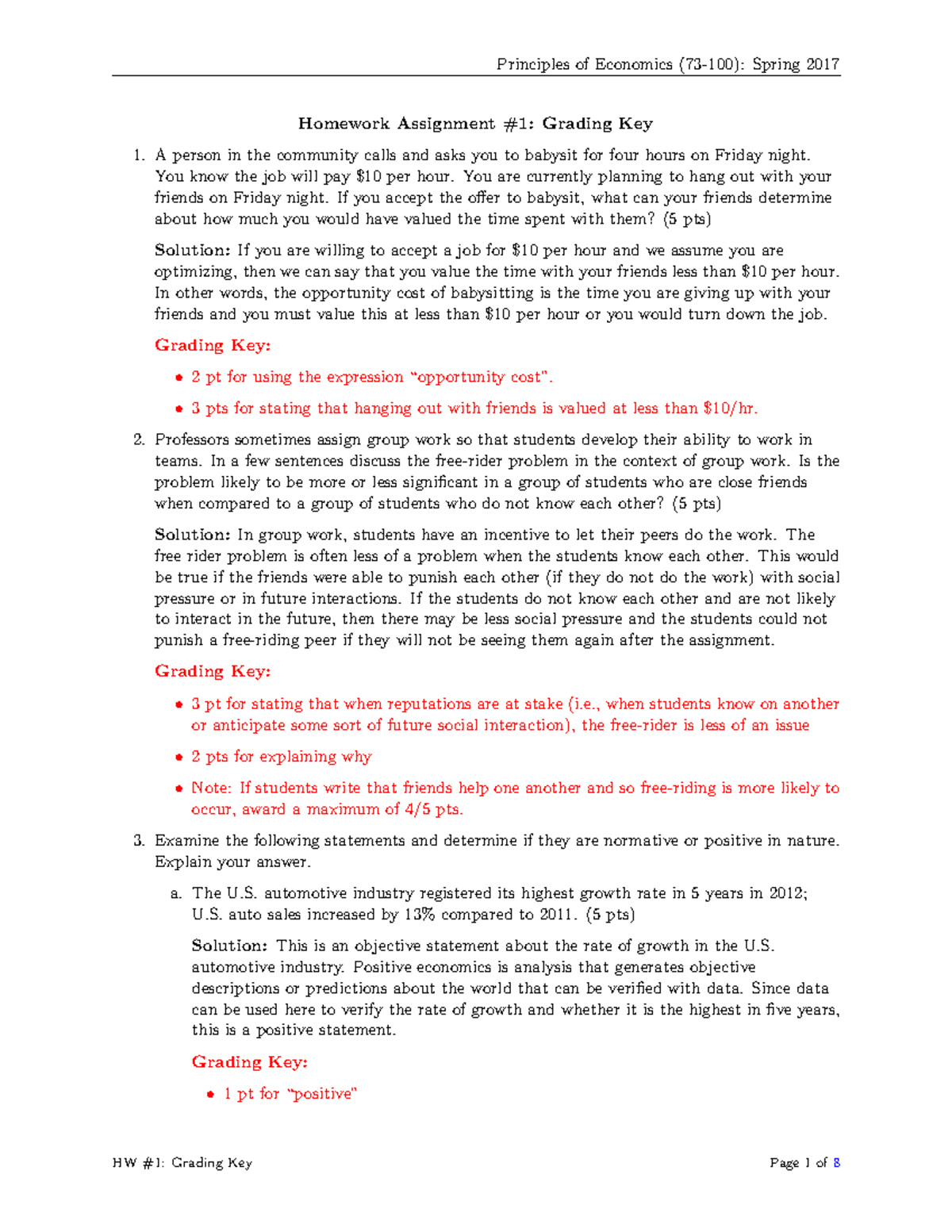 1 - Goldburg/Kushnir, HW1 - Homework Assignment #1: Grading Key A person in the community calls ...