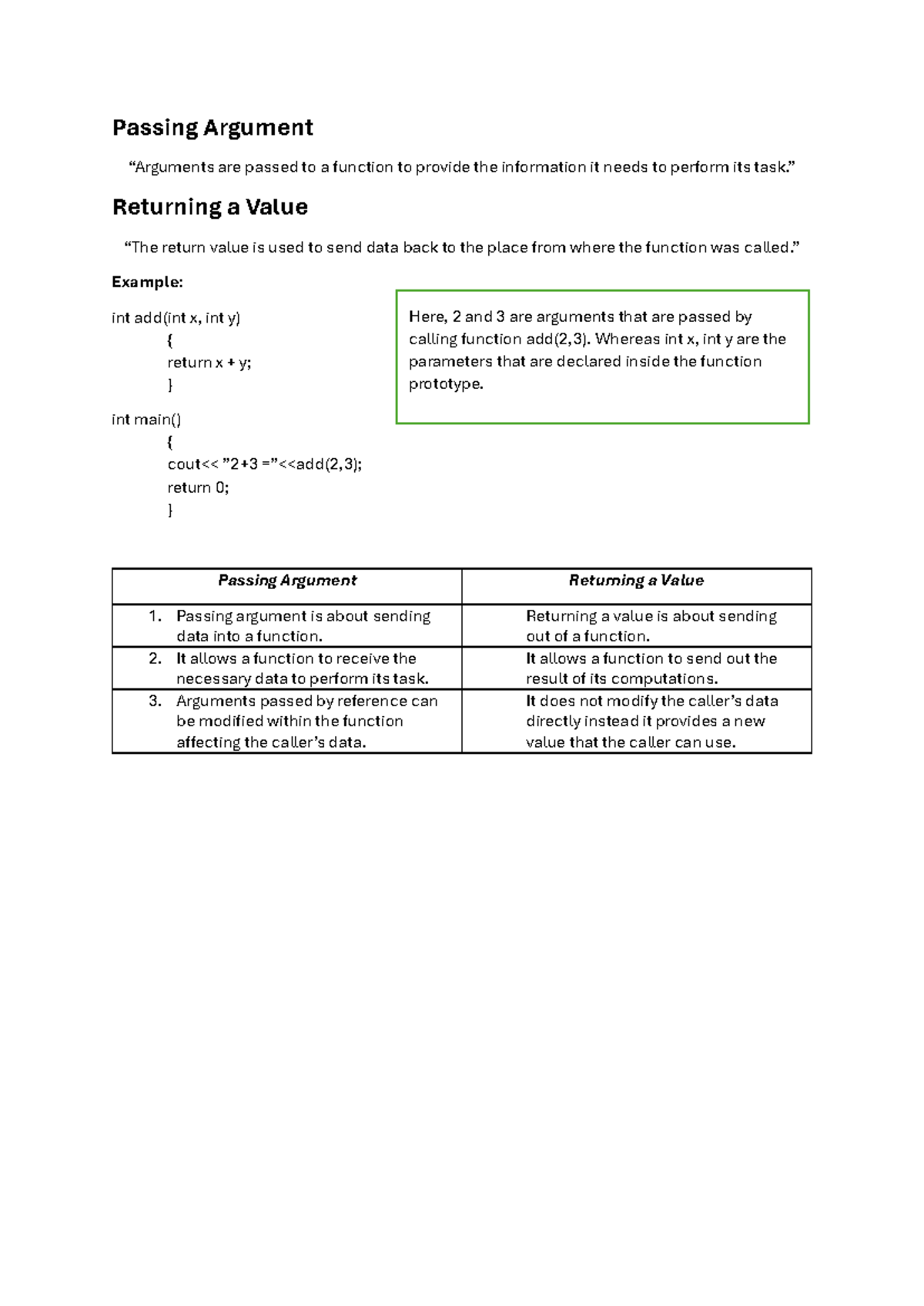 Passing Argument - ..................... - Passing Argument “Arguments ...