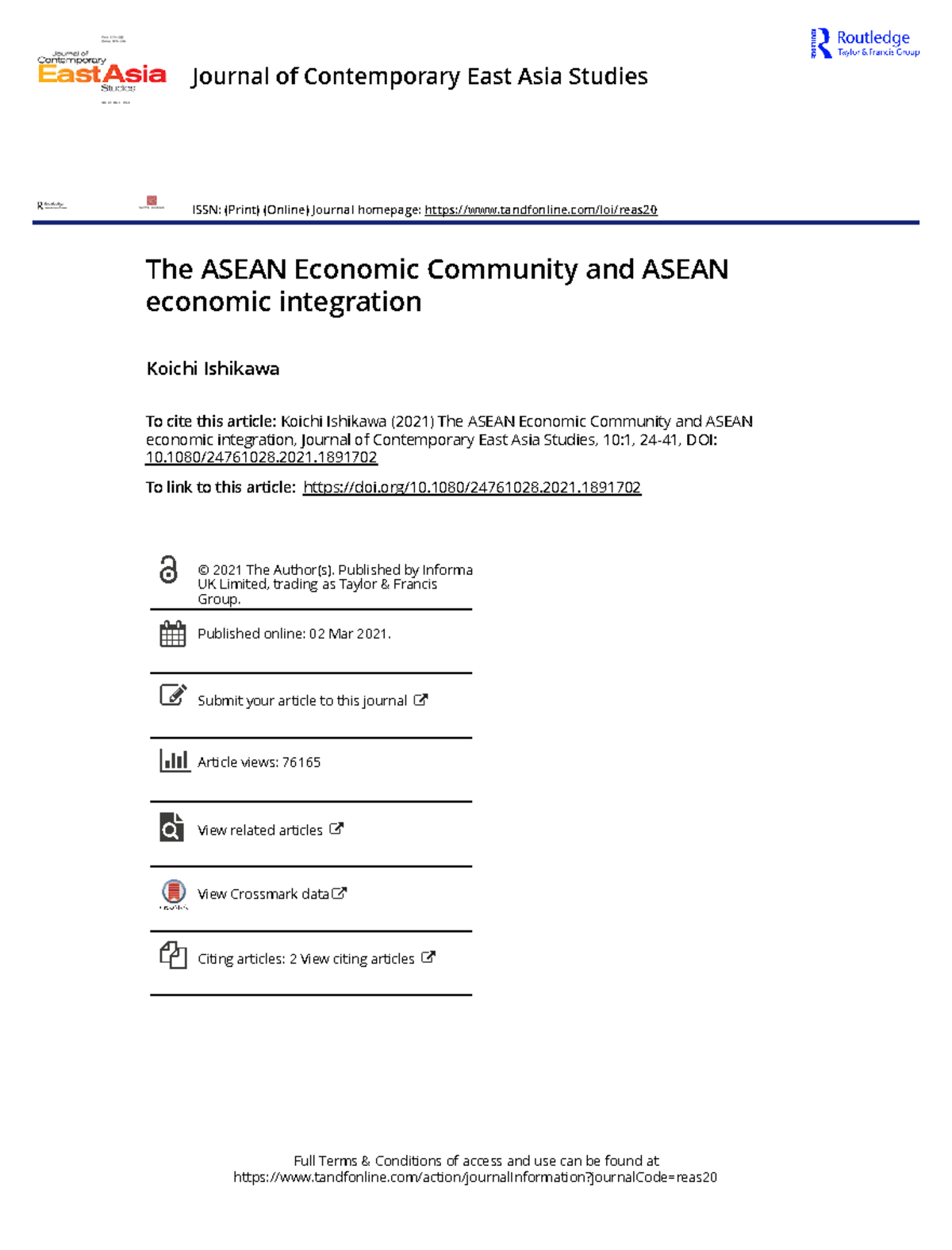 The Asean Economic Community and Asean economic integration - Full ...