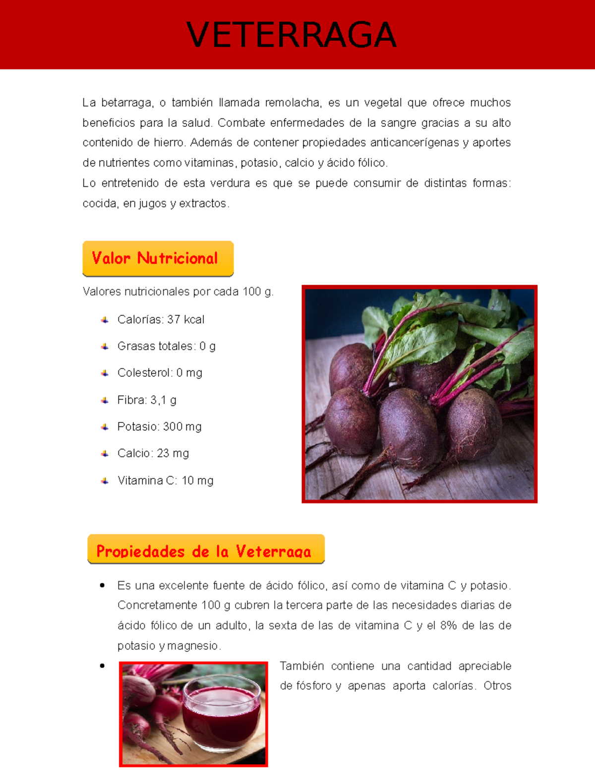 Veterraga Y Espinaca - La betarraga, o también llamada remolacha, es un ...