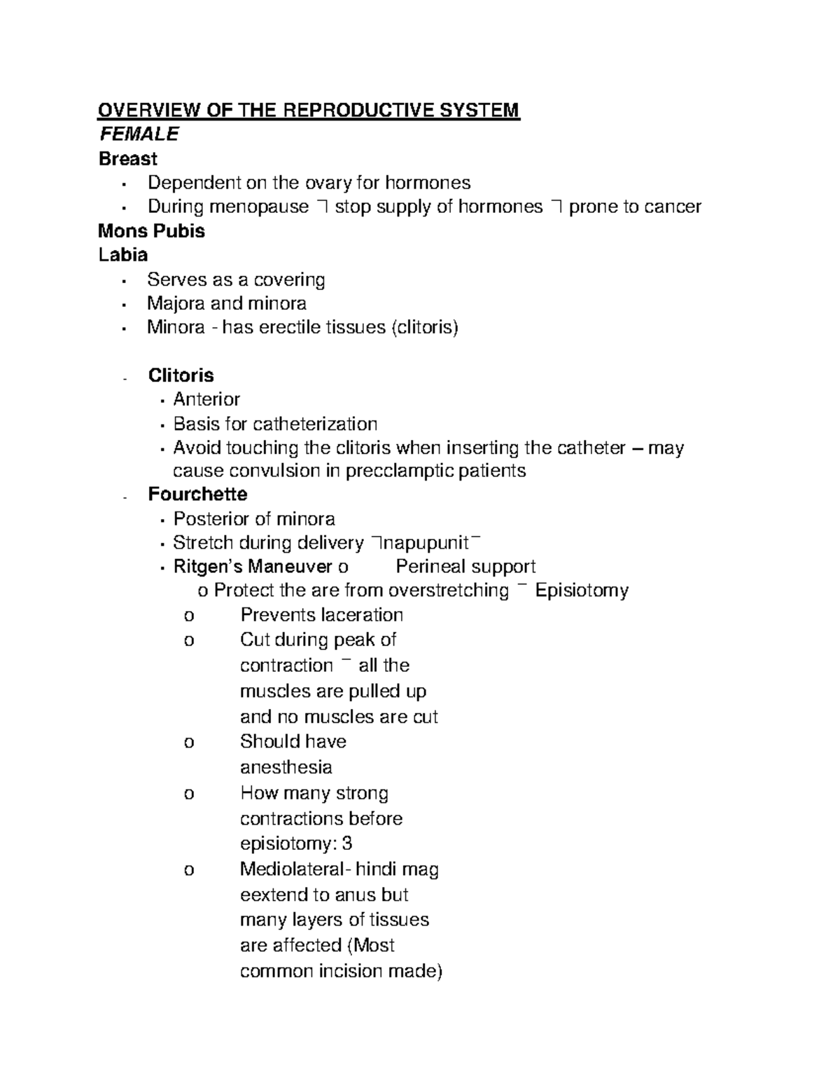 Overview OF THE Reproductive System - OVERVIEW OF THE REPRODUCTIVE ...