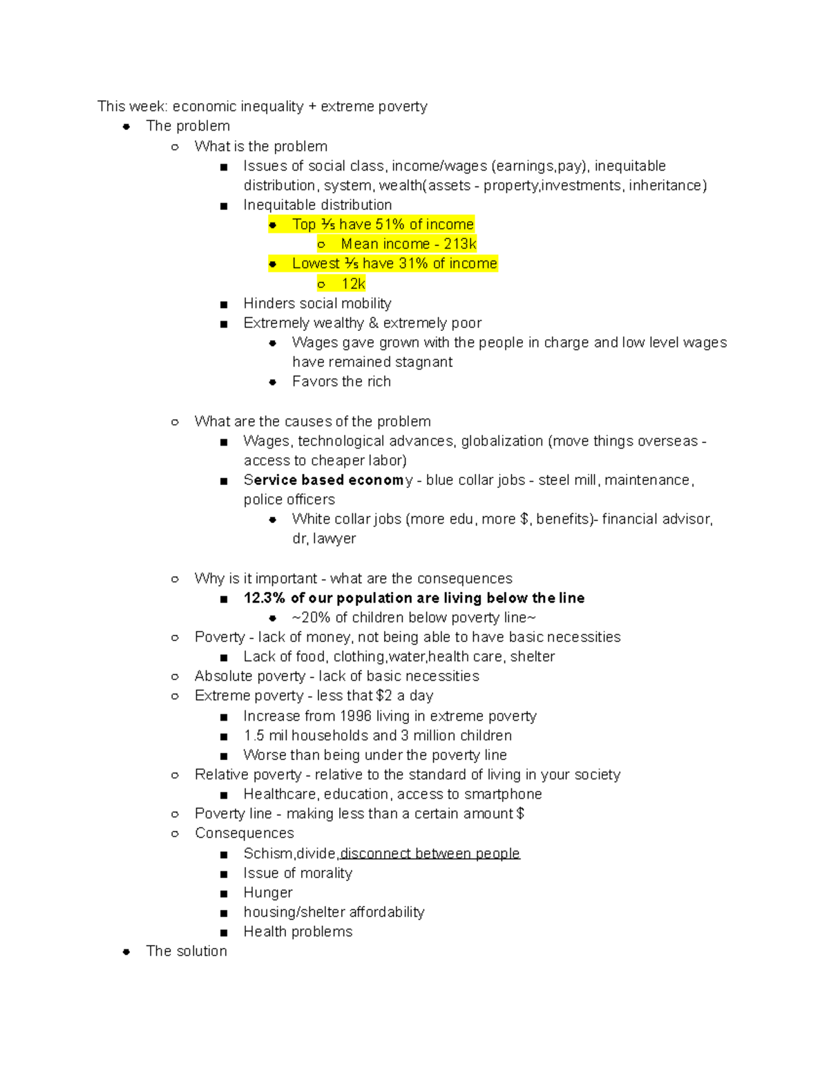 Economic inequality/poverty - This week: economic inequality + extreme ...