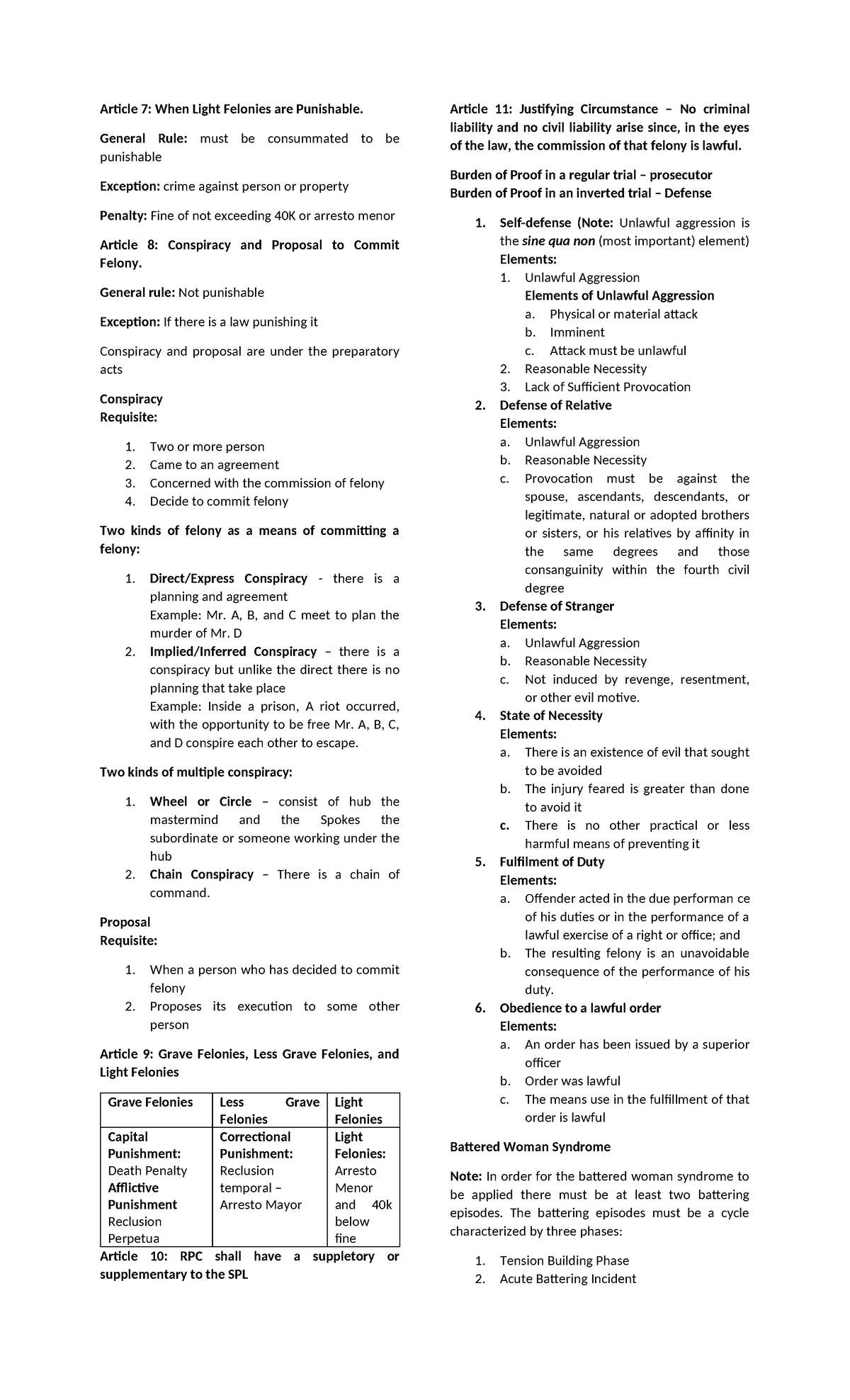 ART 7 - 11. reviewer - Article 7: When Light Felonies are Punishable ...