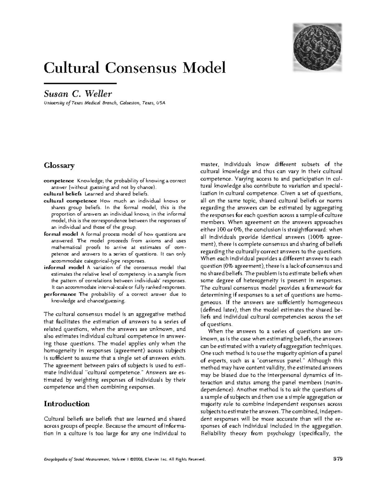 First-page-pdf - Research - Cultural Consensus Model Susan C. Weller ...