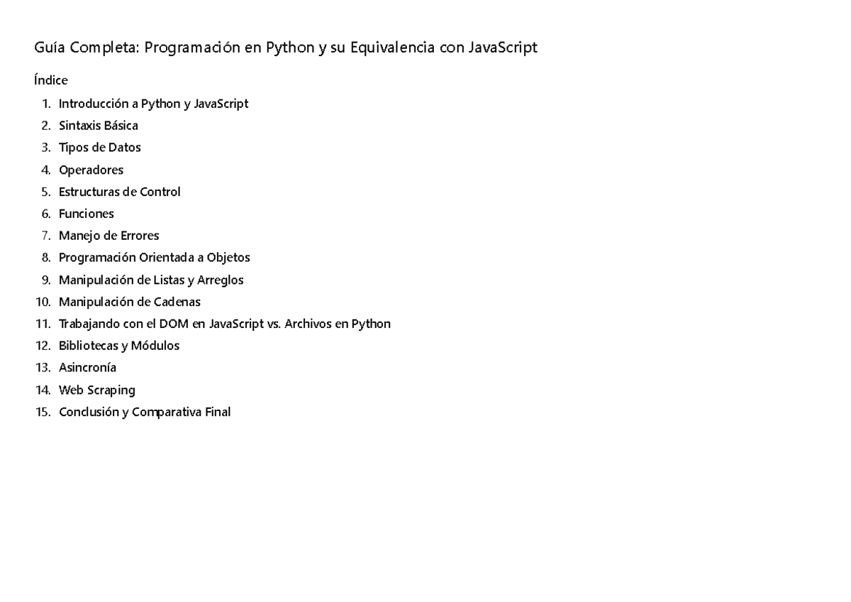 Guía Completa Programación en Python y su Equivalencia con Java Script ...