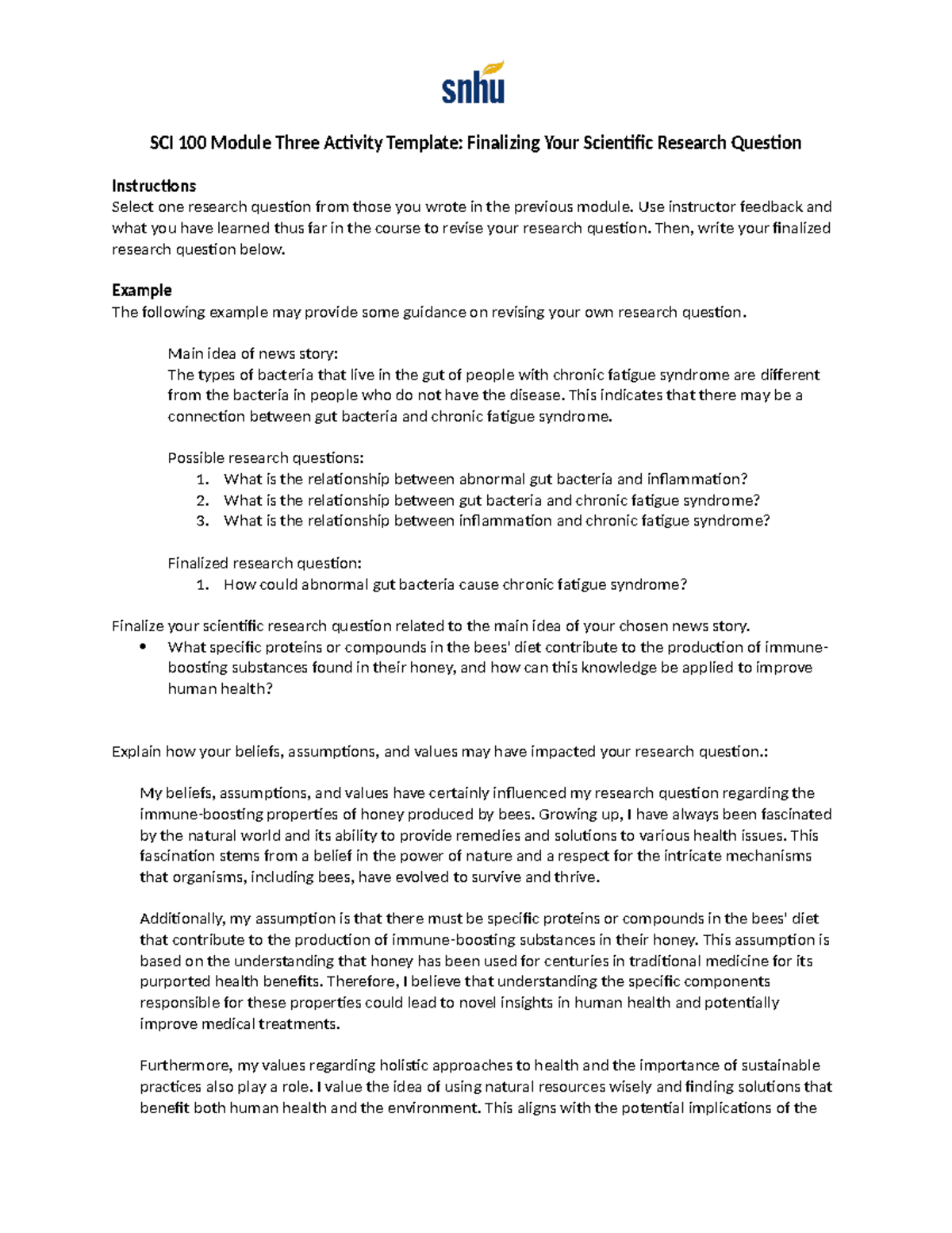SCI 100 Finished Module Three Activity Template - SCI 100 Module Three ...