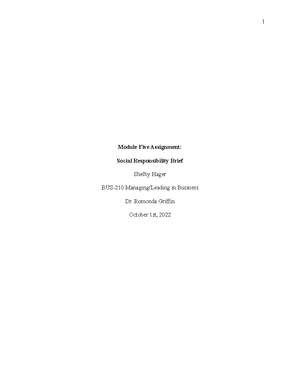 BUS-210 Module One - Leadership and Personality Traits - Module One ...