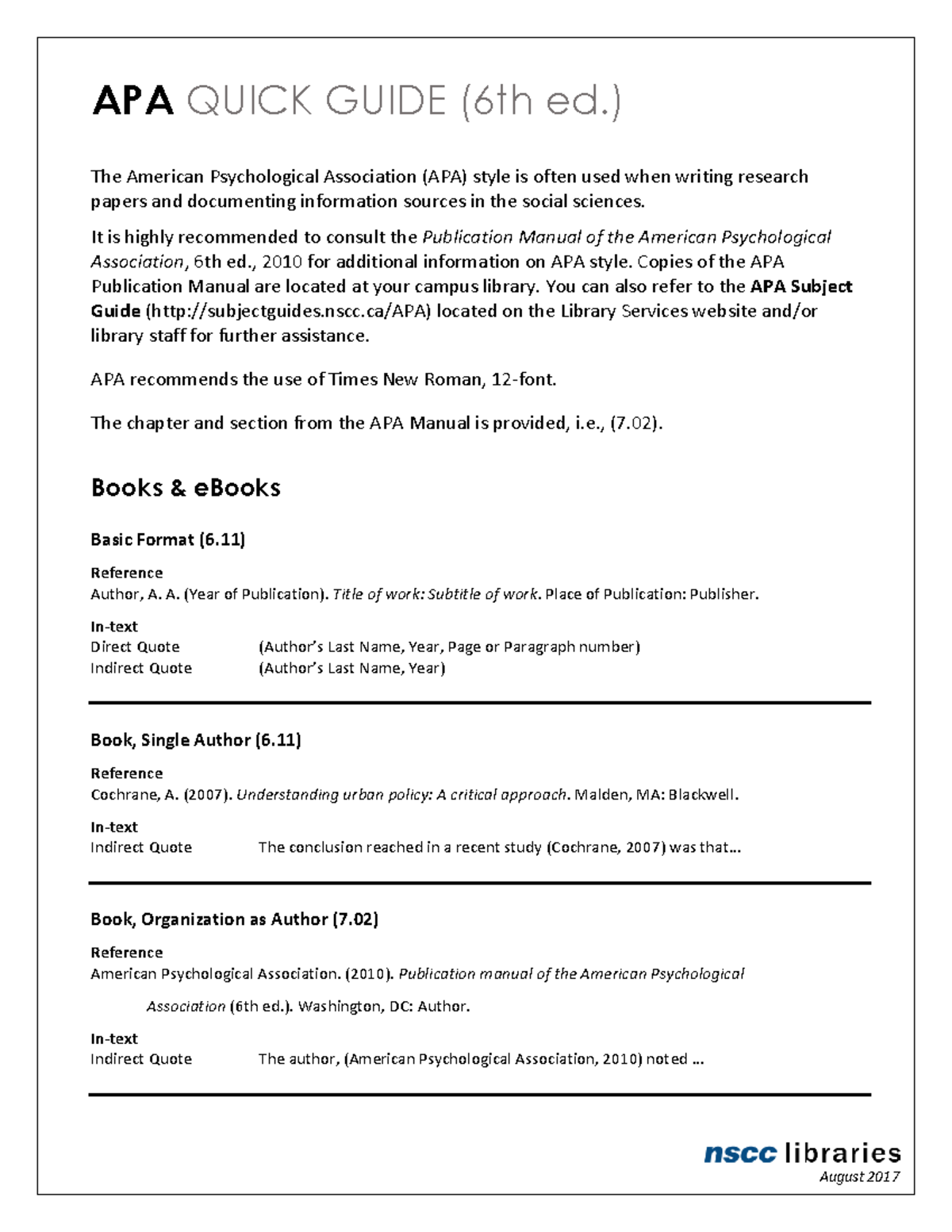 Apa guide quick - Warning: TT: undefined function: 23 Warning: TT: undefined function: 22 ...