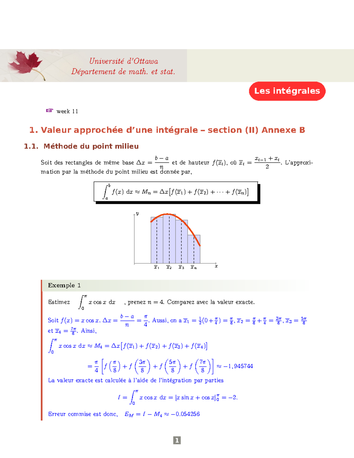 Int numerique-prof - Cours - Les intégrales Université d’Ottawa ...
