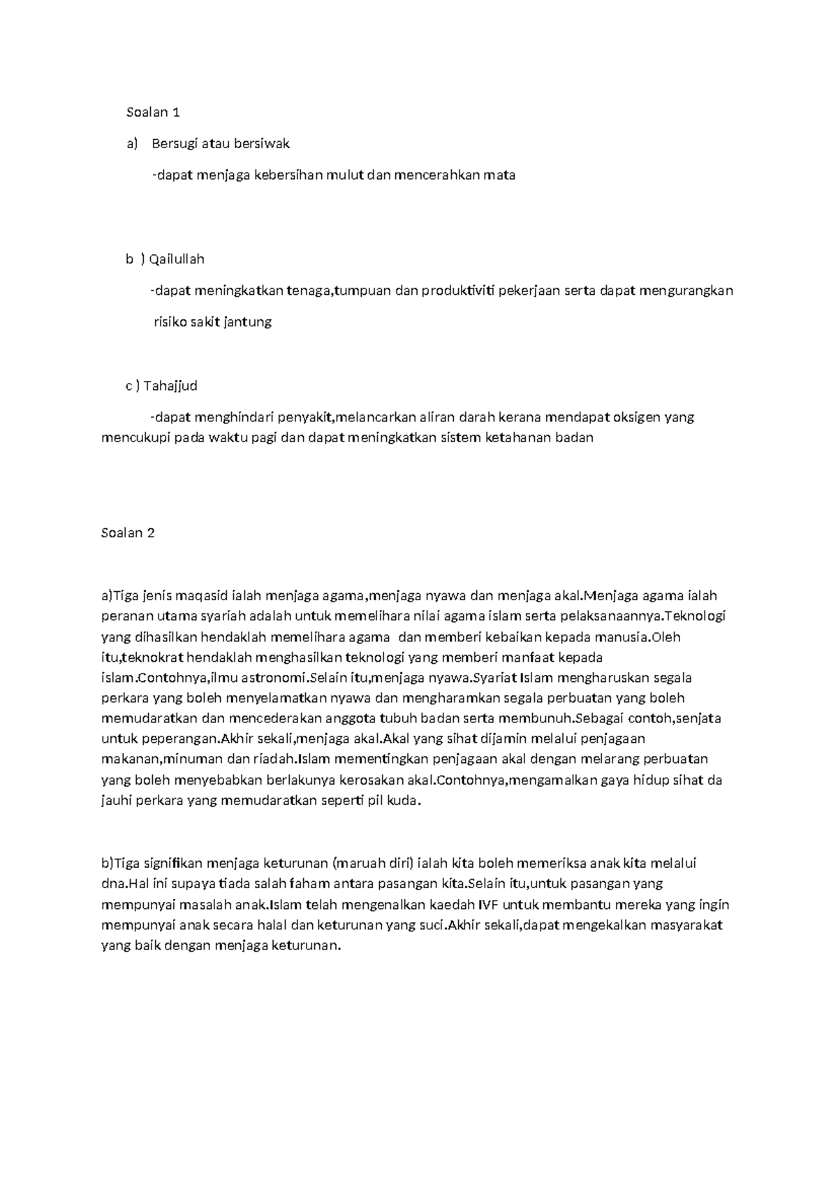 Ctu - ctu - Soalan 1 a) Bersugi atau bersiwak -dapat menjaga kebersihan ...