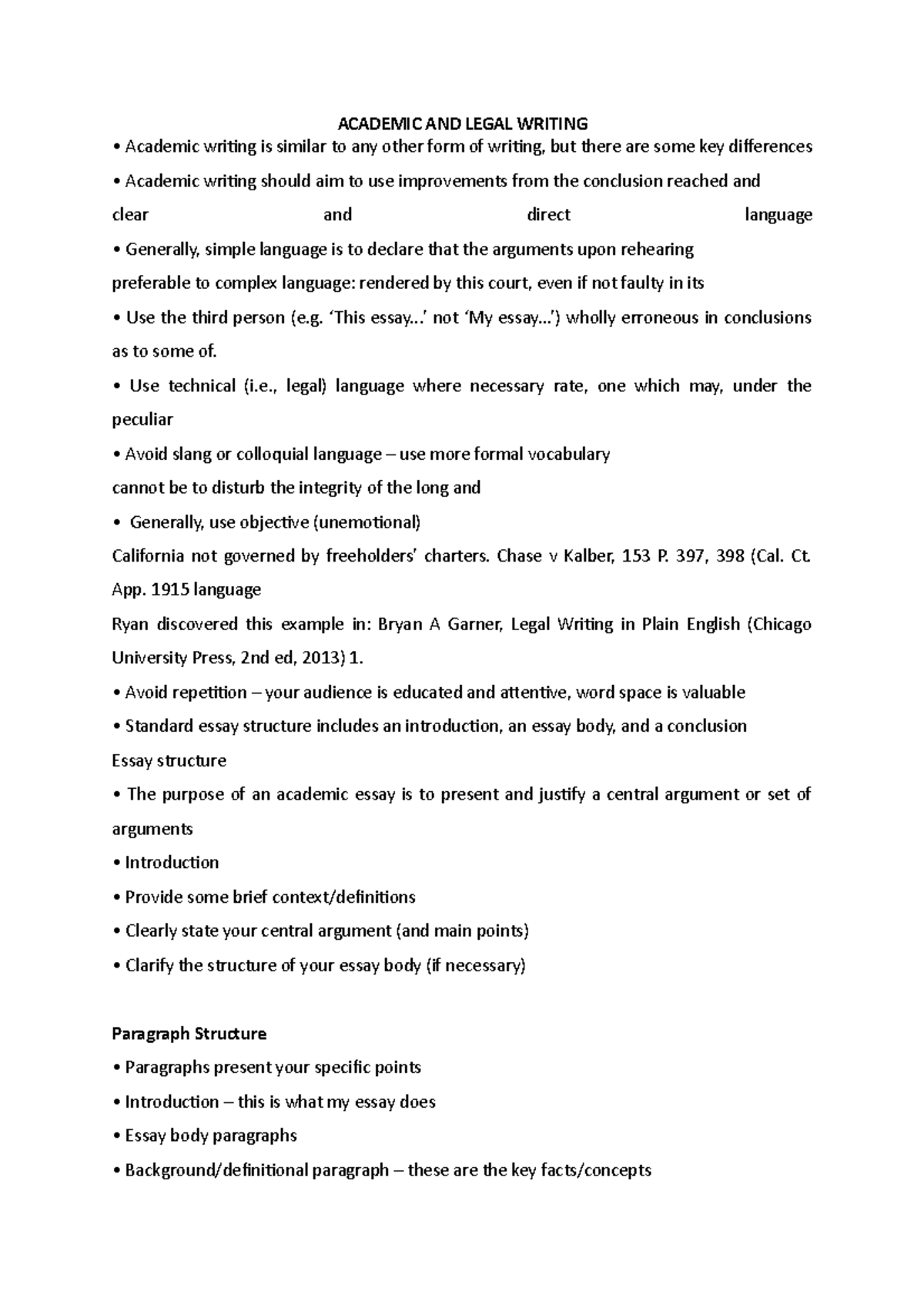 Academic AND Legal Writing - ACADEMIC AND LEGAL WRITING Academic wriing ...