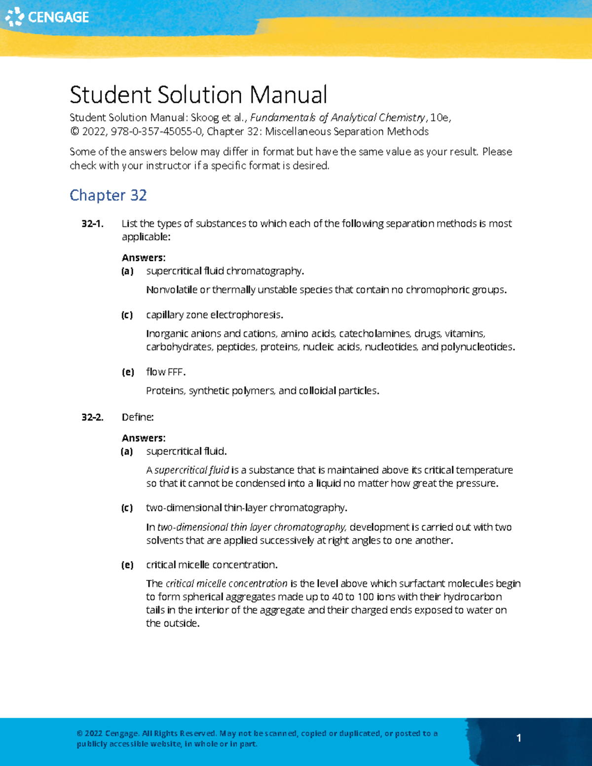 Skoog FAC 10e SSM Ch32 - ppt - © 2022 Cengage. All Rights Reserved. May not be scanned, copied ...