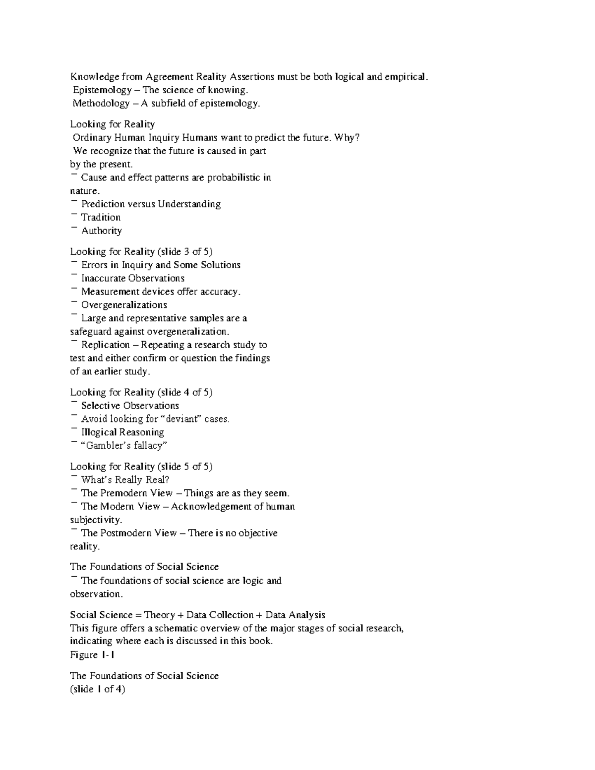 Chapter 1 Human Inquiry AND Science - Knowledge from Agreement Reality ...