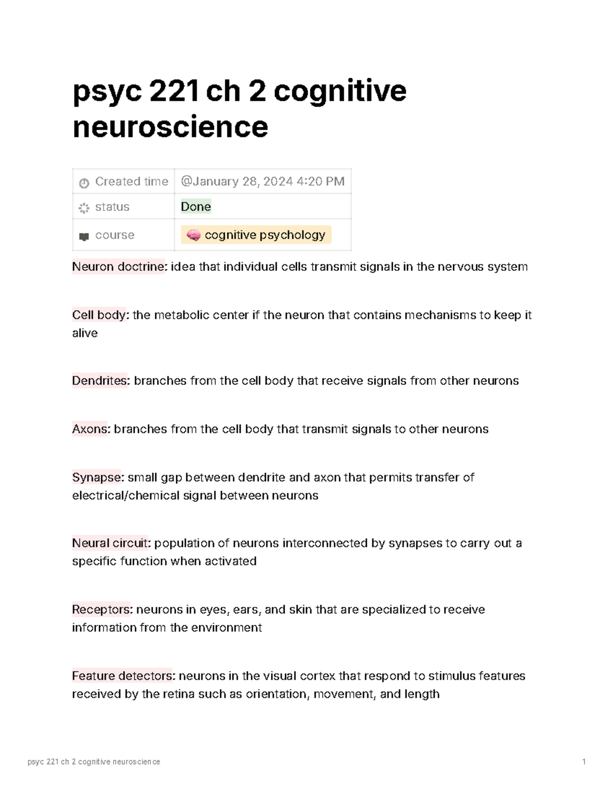 Ch2 cog psyc - introduction to social psychology - psyc 221 ch 2 cognitive neuroscience Created ...