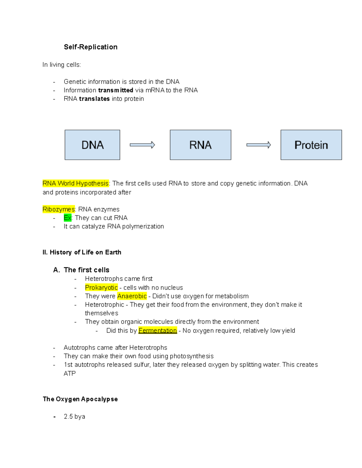 General biology lecture 3.5 notes - Self-Replication In living cells ...