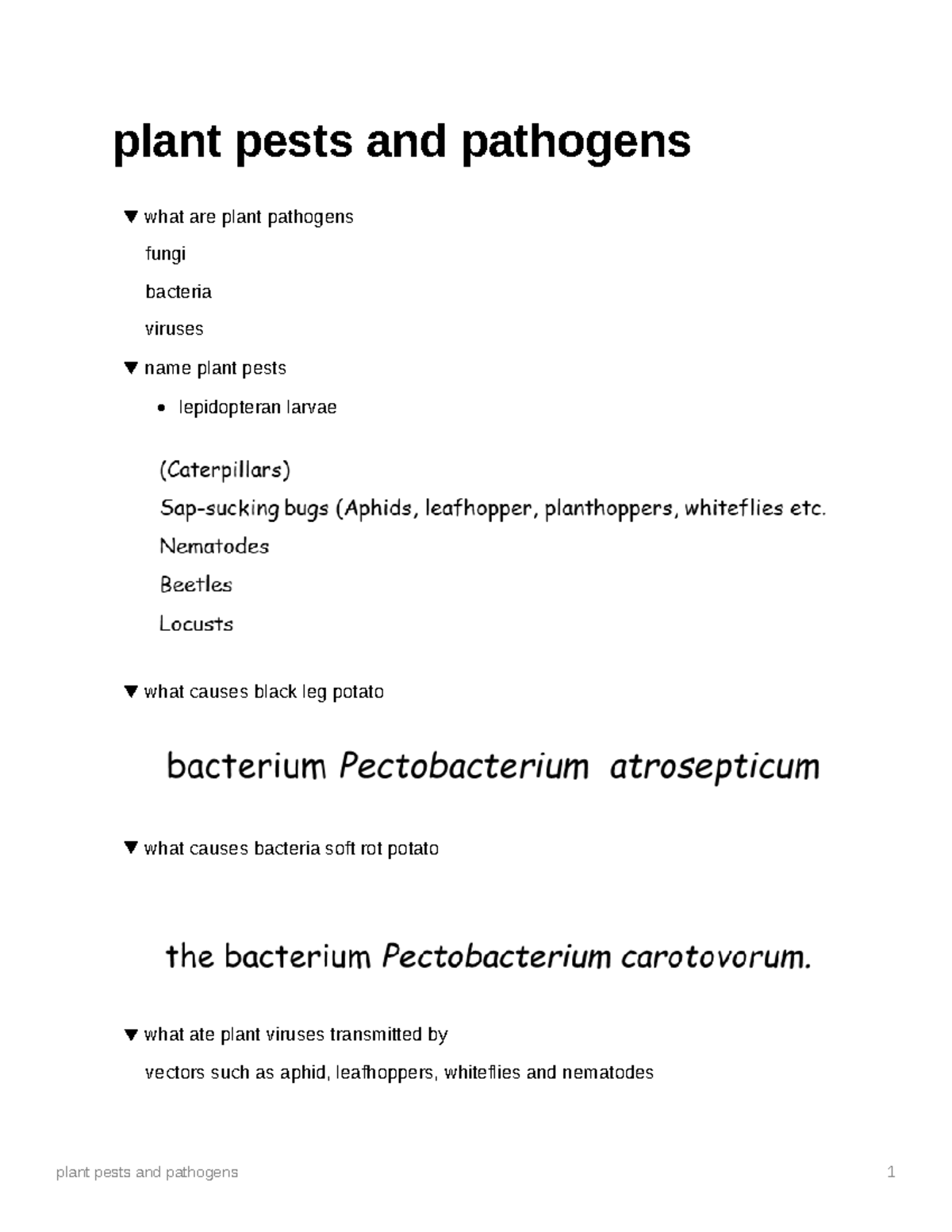Plant pests and pathogens - BIOL1001 - Studocu