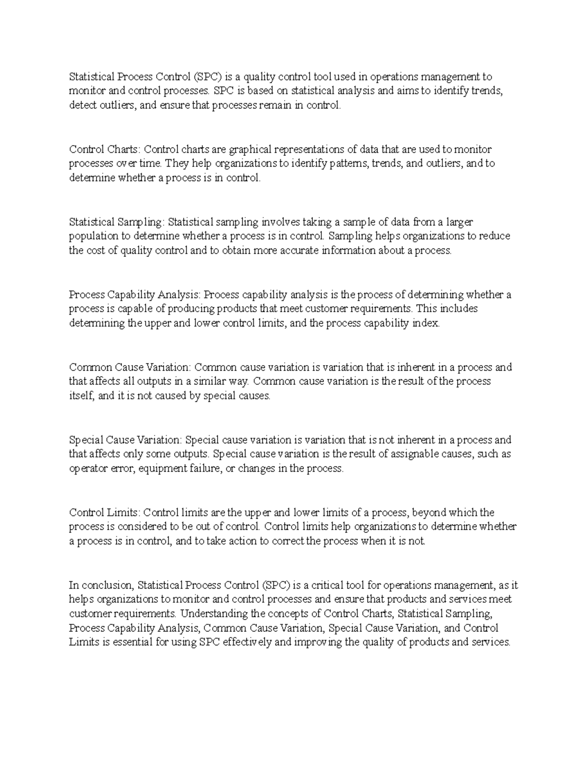 MG8 - notes on Statistical Process Control in operations management ...