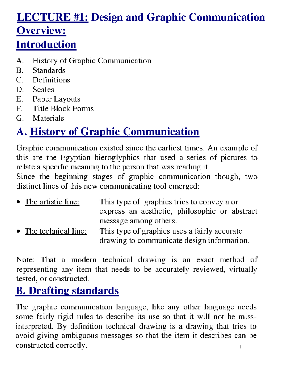 Lecture 1 - LECTURE #1: Design and Graphic Communication Overview ...
