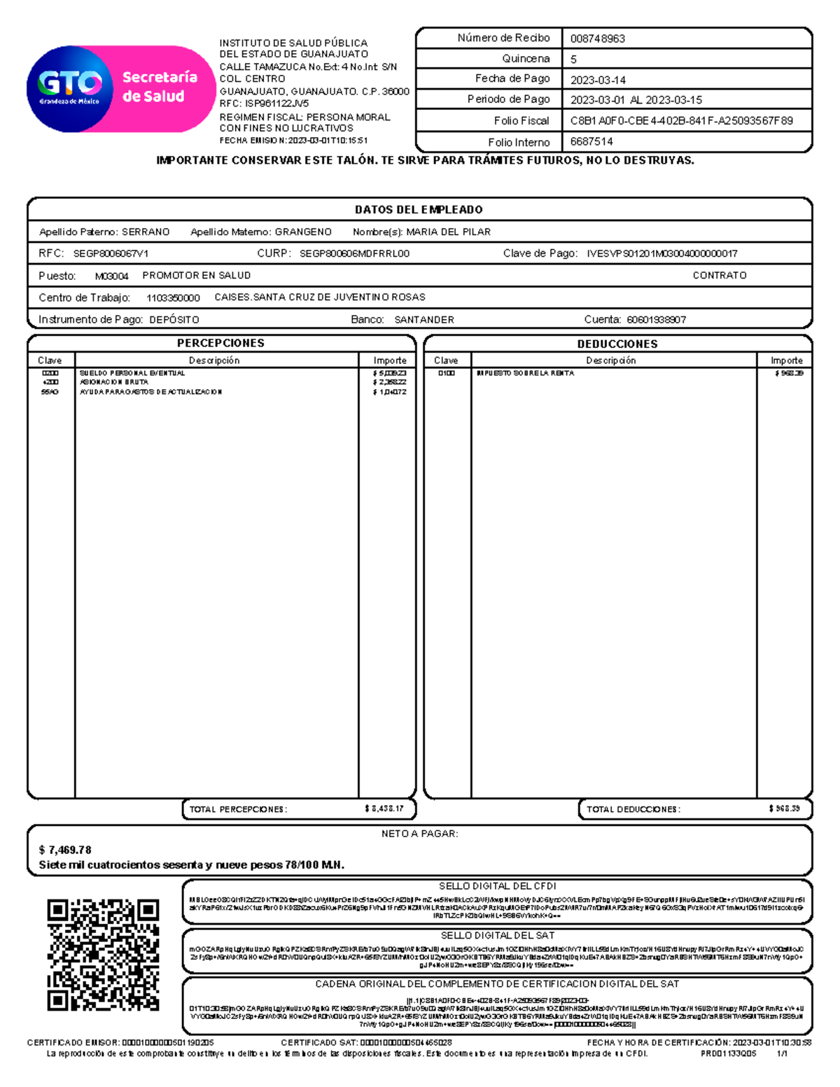 6310 008748963 5 2023 - dsfsdf - INSTITUTO DE SALUD PÚBLICA DEL ESTADO DE GUANAJUATO CALLE ...