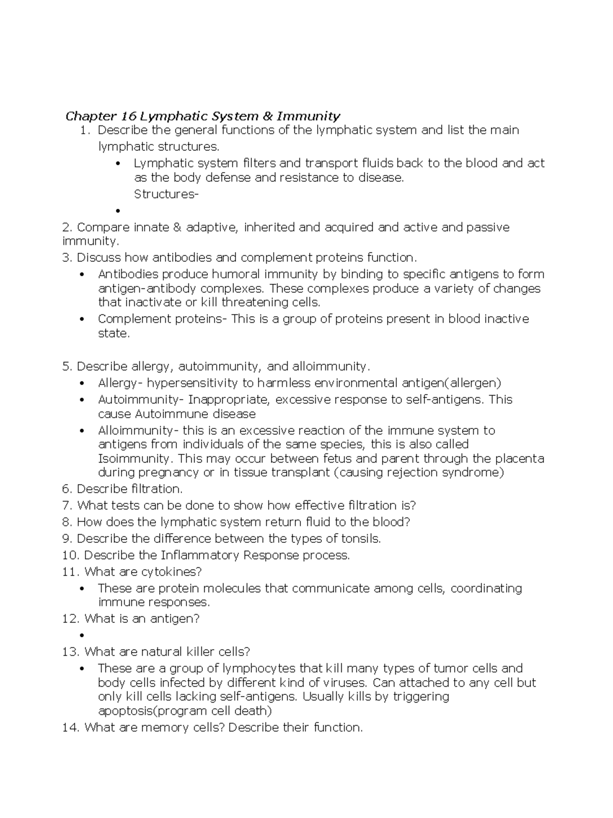 Chapter 16 Lymphatic System - Chapter 16 Lymphatic System & Immunity 1 ...